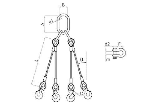 Bulk 4-Leg Bridle Wire Rope Slings - SICHwirerope